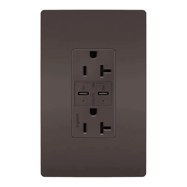 radiant® 20A Tamper Resistant Ultra Fast PLUS Power Delivery USB Type C ...